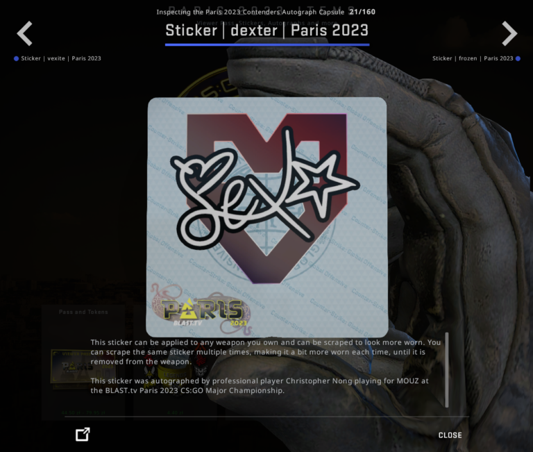 All Stickers from BLAST Paris Major 2023: Teams, Players, Best