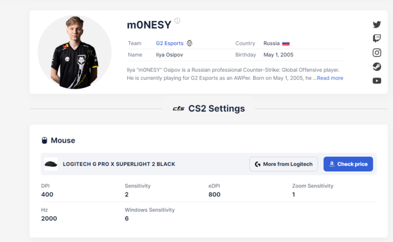 Best mouse settings in CS2: DPI and console commands