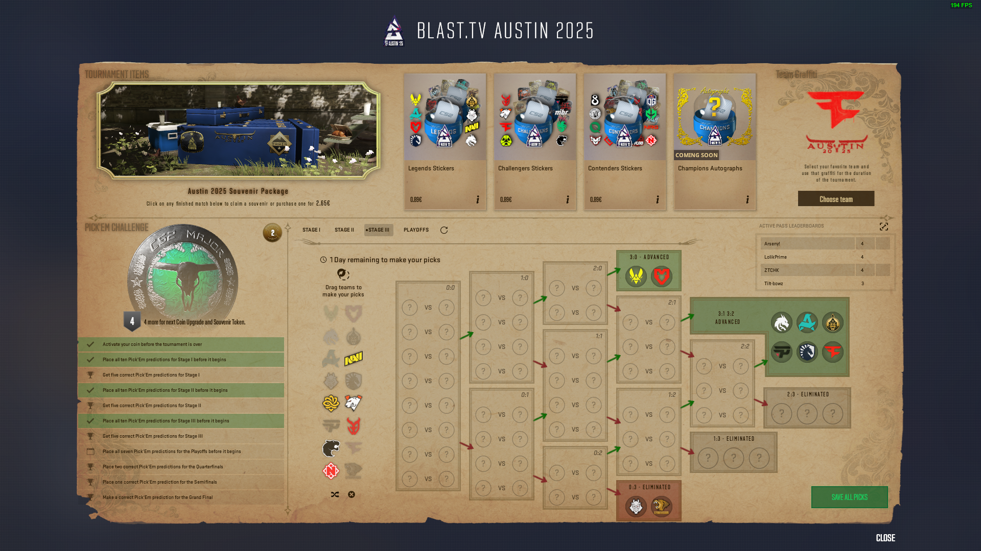 Who to Pick in Austin Major 2025 Pick’em: Stage 3