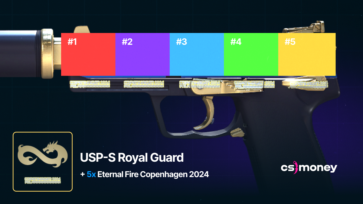 Crafting a blue USP-S Eternal Fire Royal Guard
