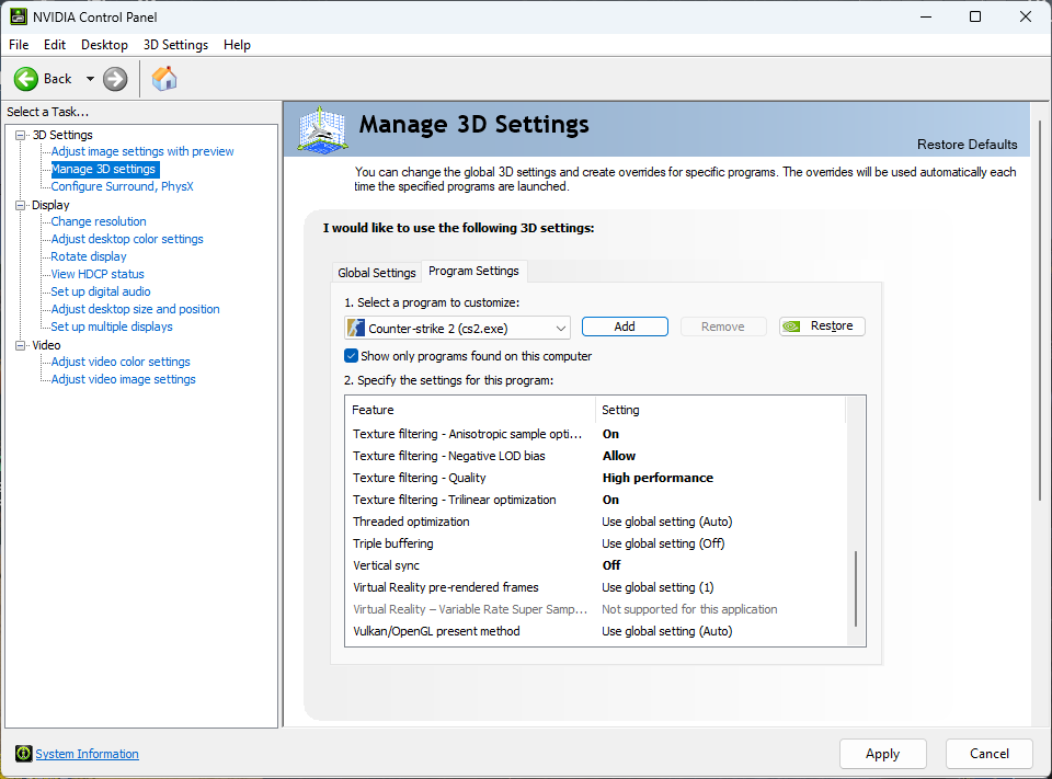 Best CS2 NVIDIA Control Panel Settings in 2025 – Full Guide